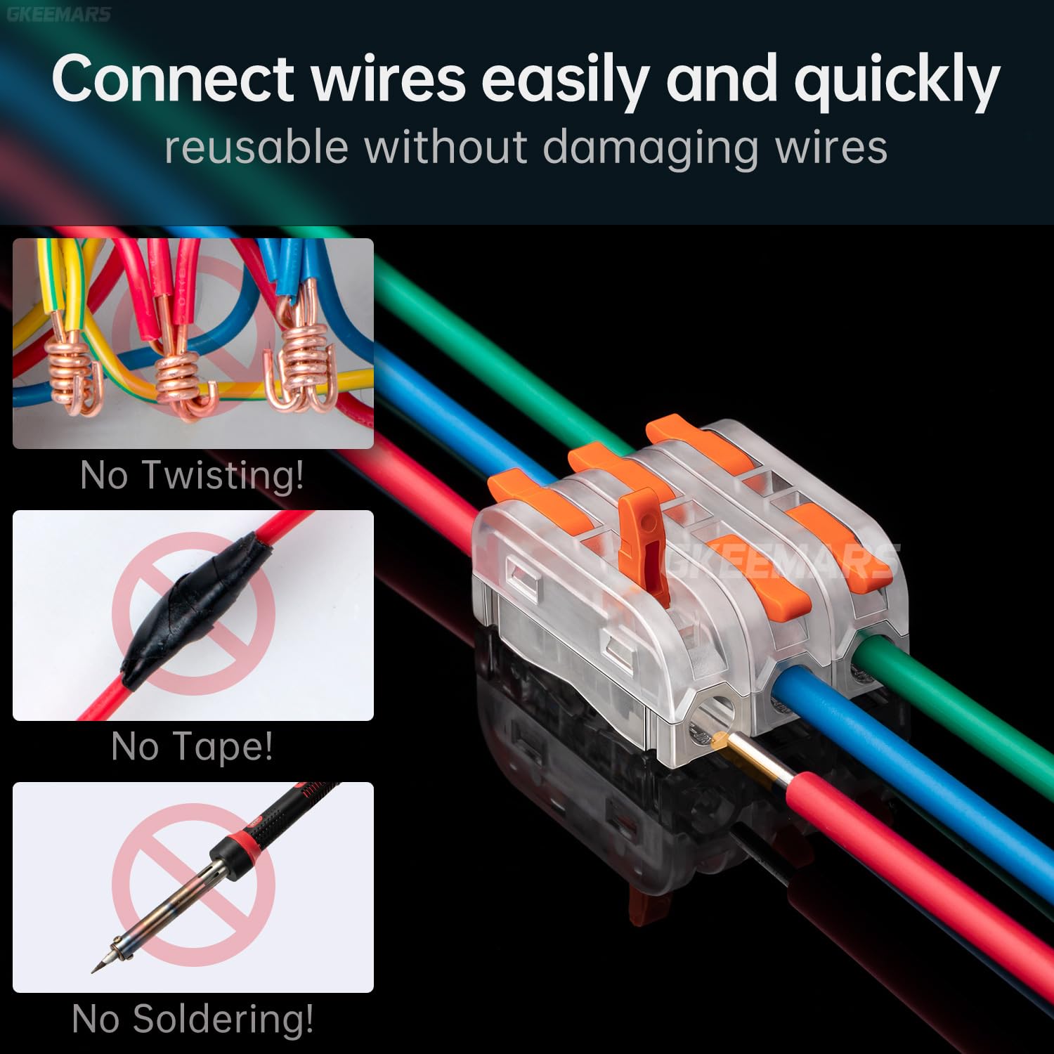 Snapklik.com : GKEEMARS 20 Pcs Mini Lever Wire, 1 Conductor Compact ...