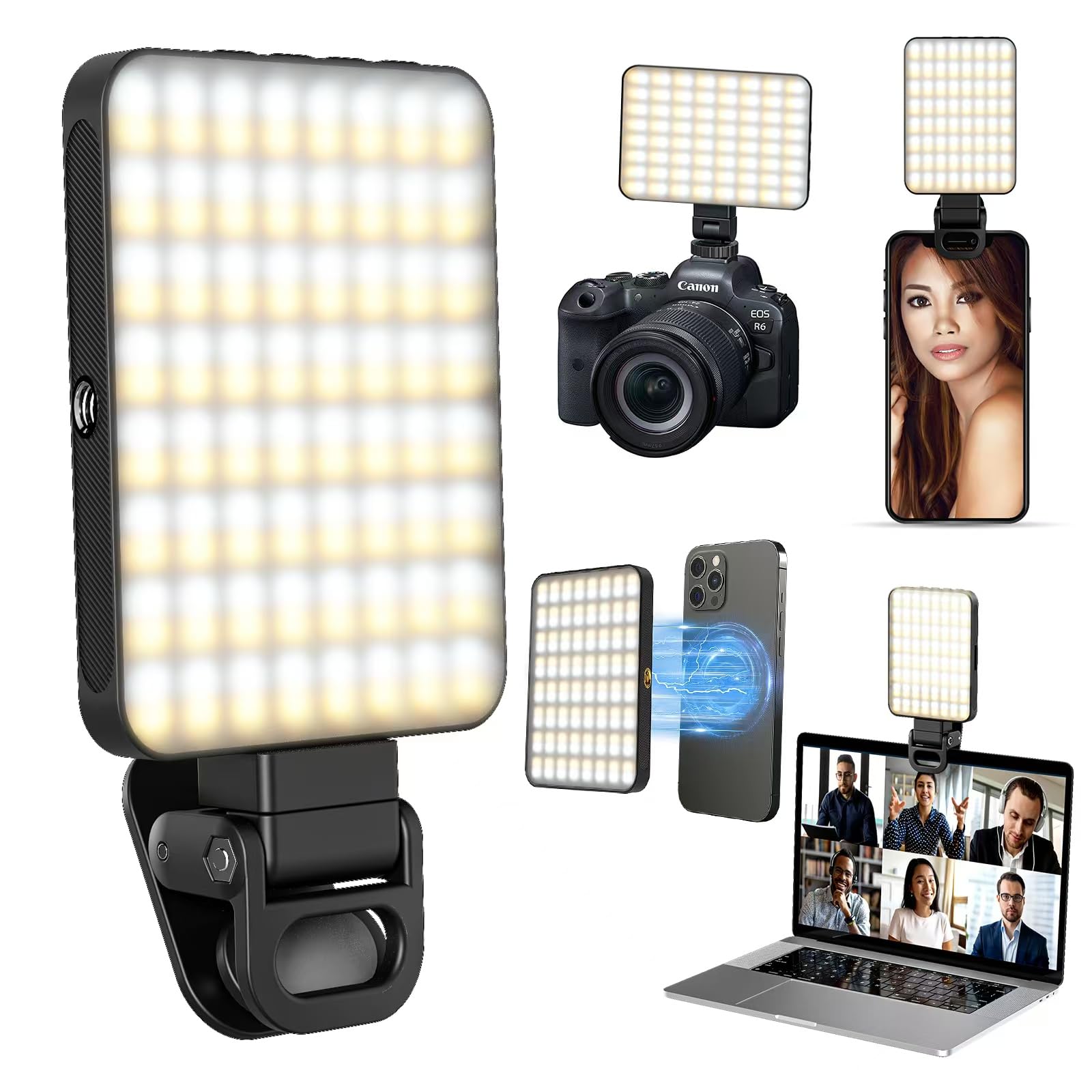 Baeskii Magnetic Selfie Light, 128 LED Phone Light Compatible with ...