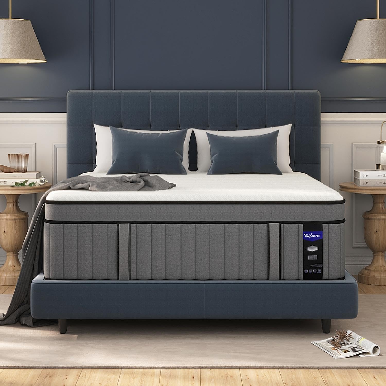 Amazon.com: DIFAME Queen Size Mattress 16 Inch, Gel Memory Foam Hybrid ...