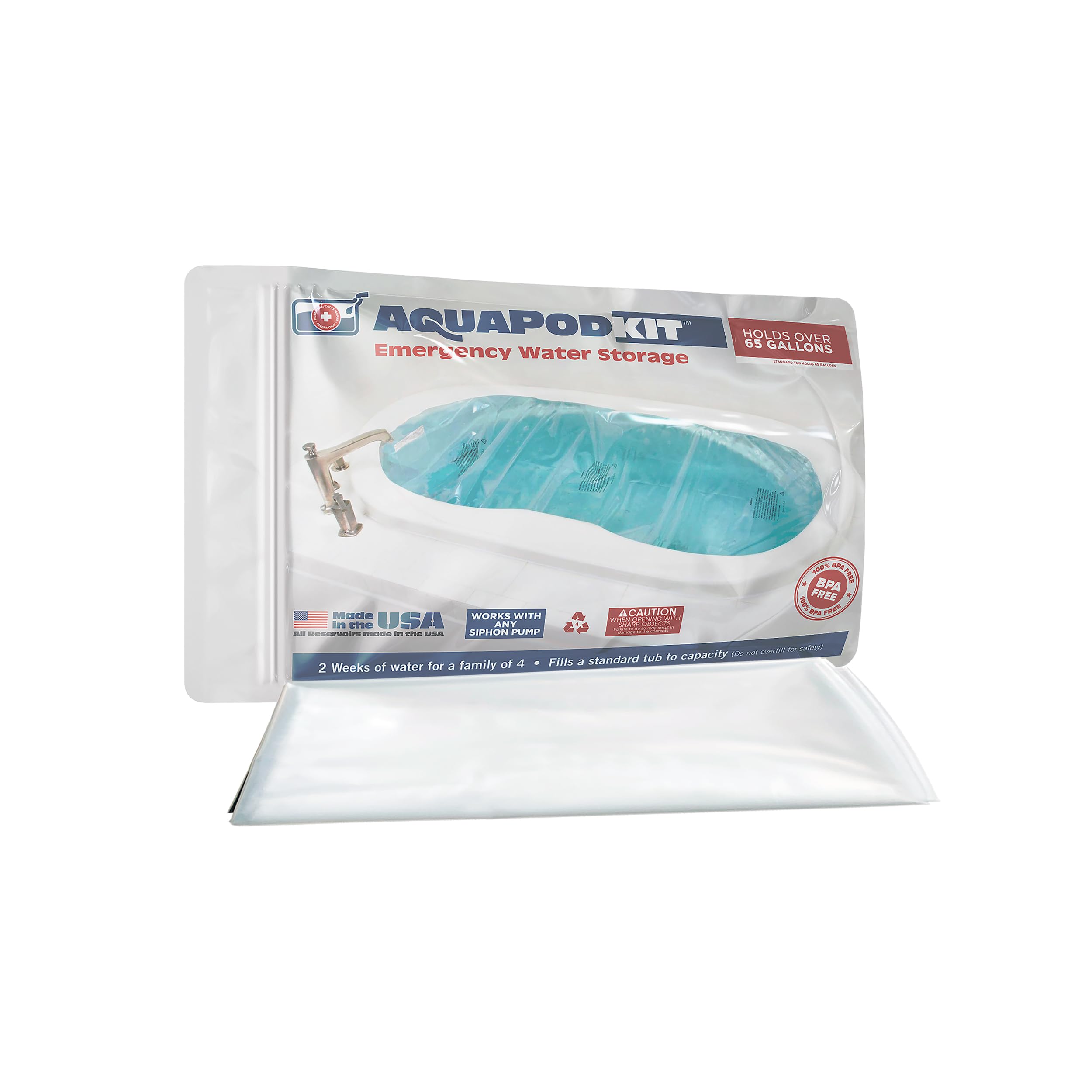 AquaPod Kit 2.0 Replacement Liner Emergency Water Bladder USA Made BPA ...