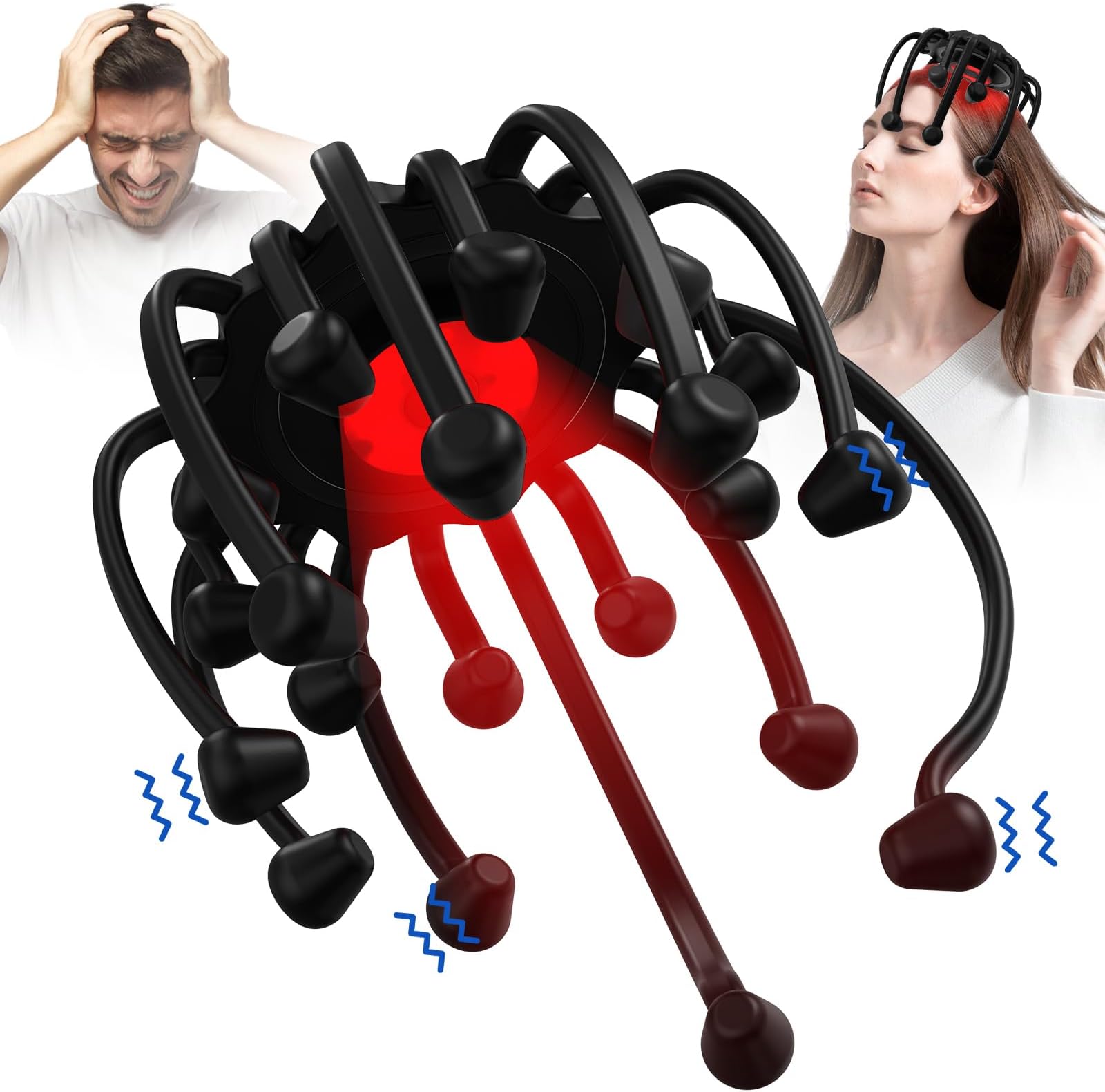 Amazon.com: JIEJUNJIE Electric Scalp Massager with Red Light - Octopus ...