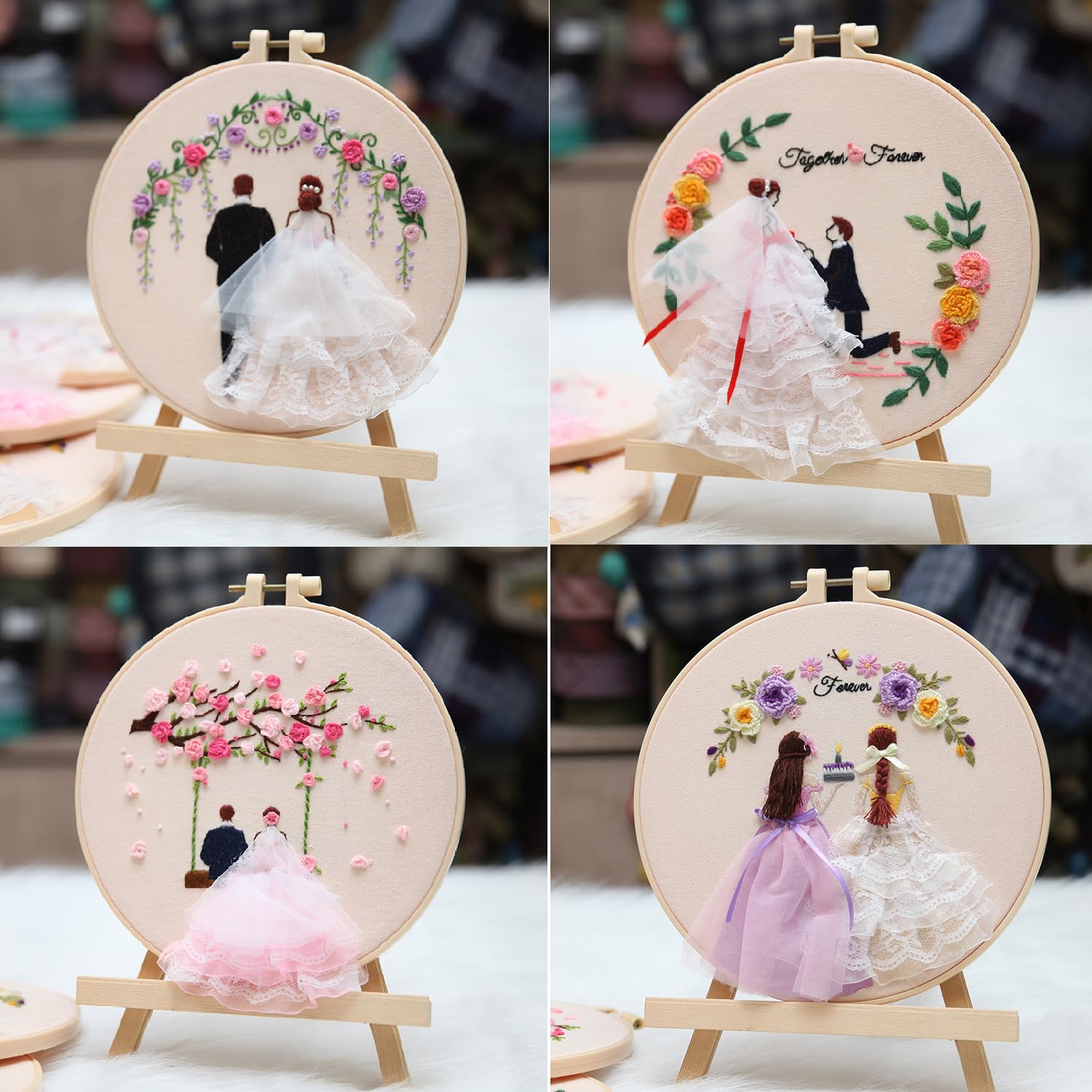 Amazon.com: YIZUNNU 4 Pack Embroidery Kit for Beginners Adults ...
