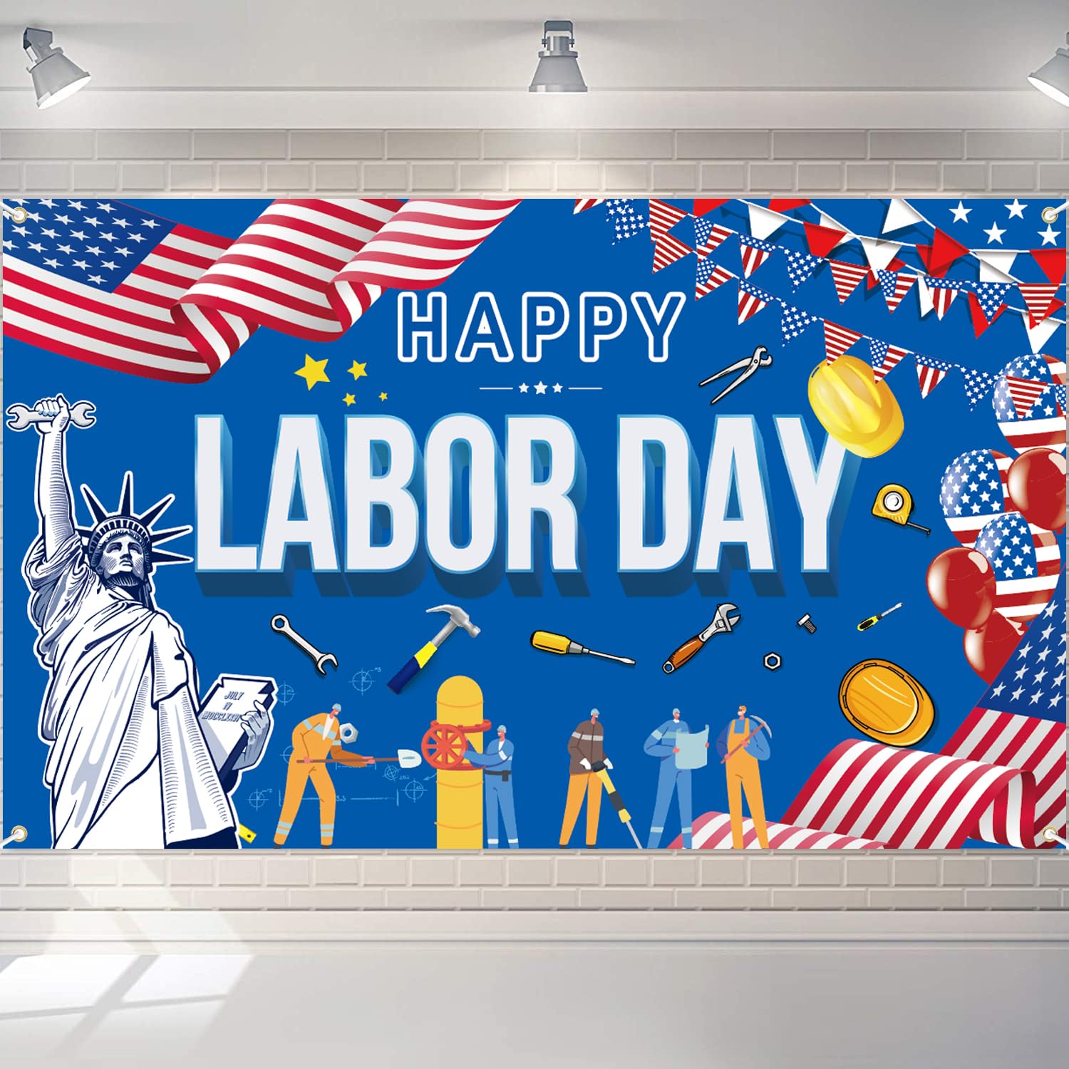 Amazon.com: Happy Labor Day Backdrop 73x44 Inch, Labor Day Decorations ...