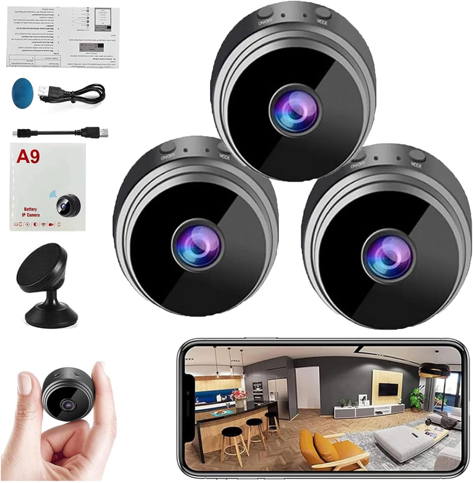 Amazon.com : Spy Focus Magnetic Mini Security Camera Outdoor,Camtrix ...