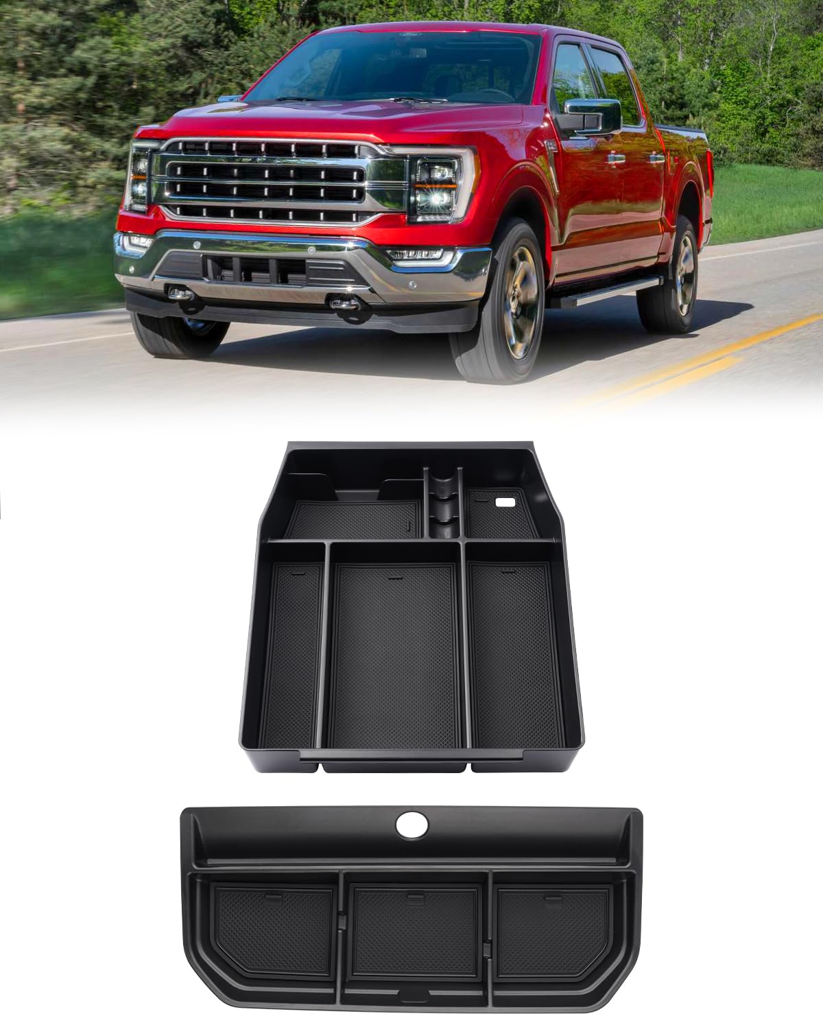 Amazon.com: FIILINES 2PCS Center Console Organizer for Ford F-150 2021 ...