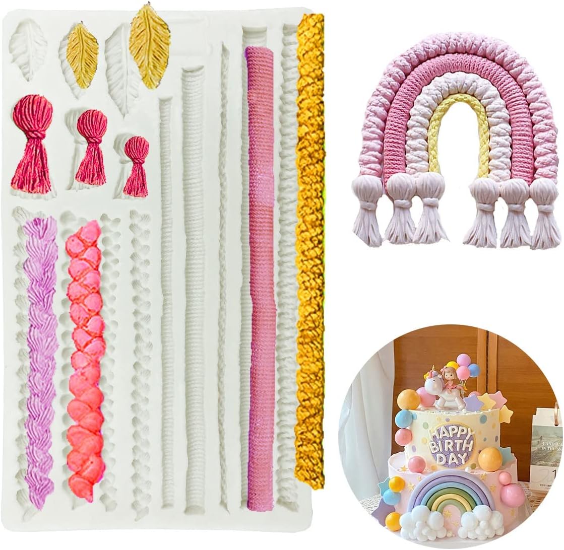Amazon.com: Hemp Rope Silicone Mold,Macrame Fondant Molds Tassel Cake ...
