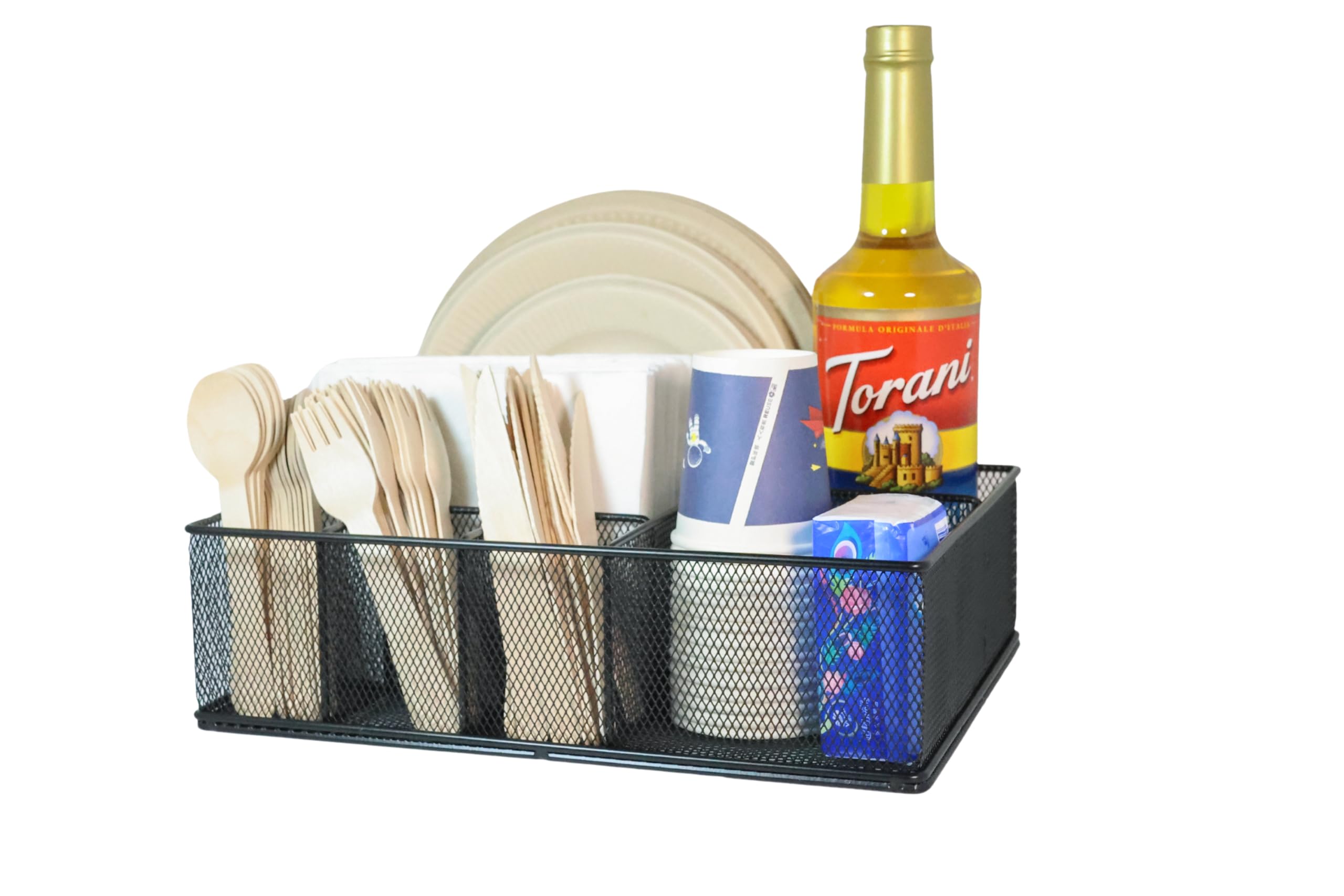 Amazon.com - Rehuei Metal Paper Plate Organizer & Utensil Holder for ...