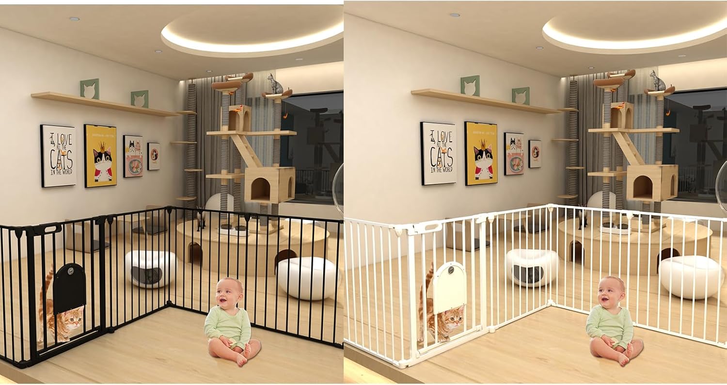Amazon.com: 192In White Baby Gates+192In Black Baby Gates : Baby