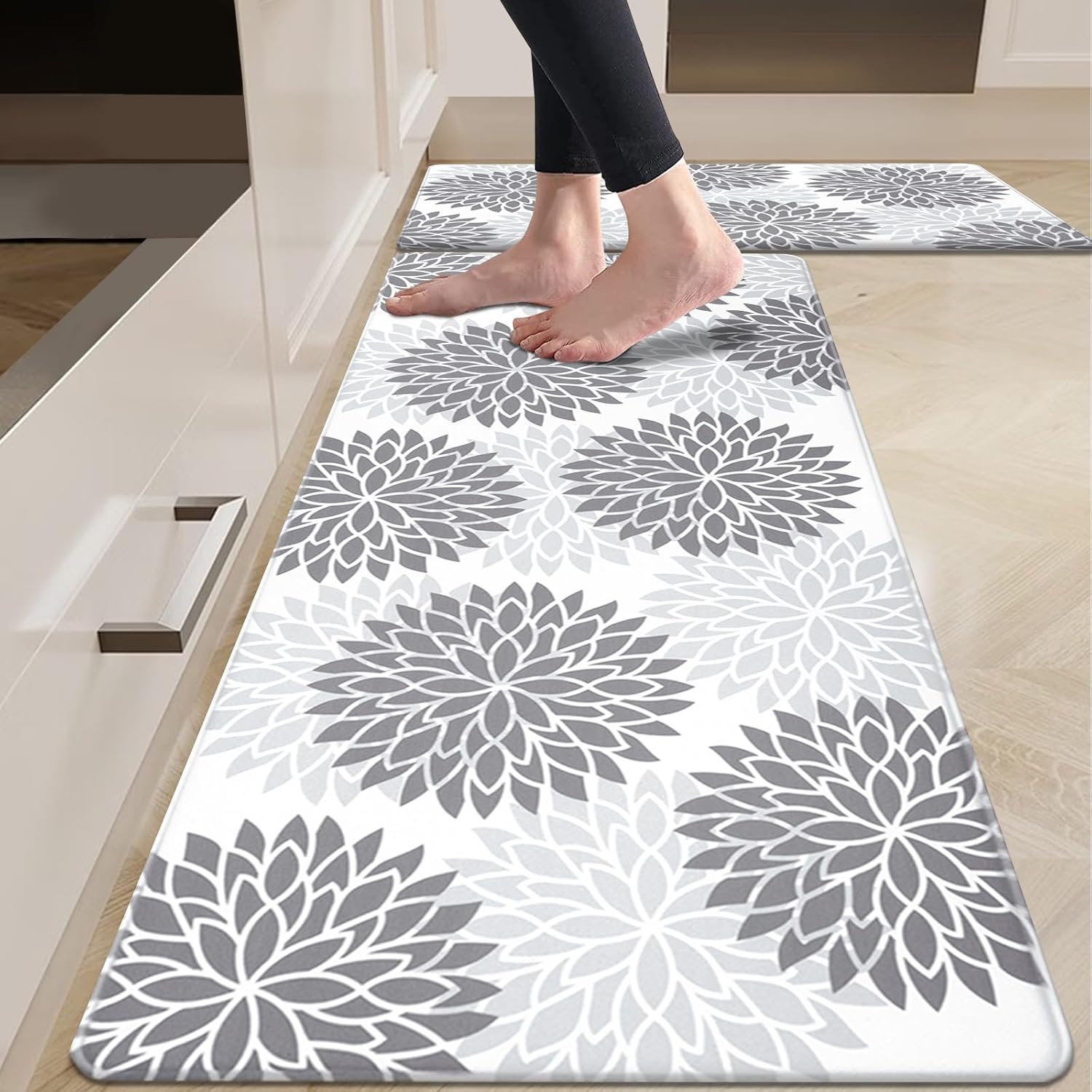 Amazon.com: HEBE Anti Fatigue Kitchen Rug Sets 2 Piece Non Slip Kitchen ...