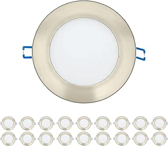 Perlglow 18 Pack 5 inch Slim Ultra-Thin Round Downlight Luminaire ...