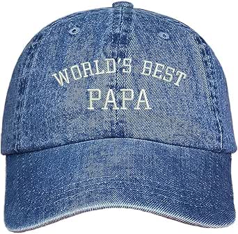 Amazon.com: Worlds Best Papa Baseball Cap - Hats for Grandpas (Light ...