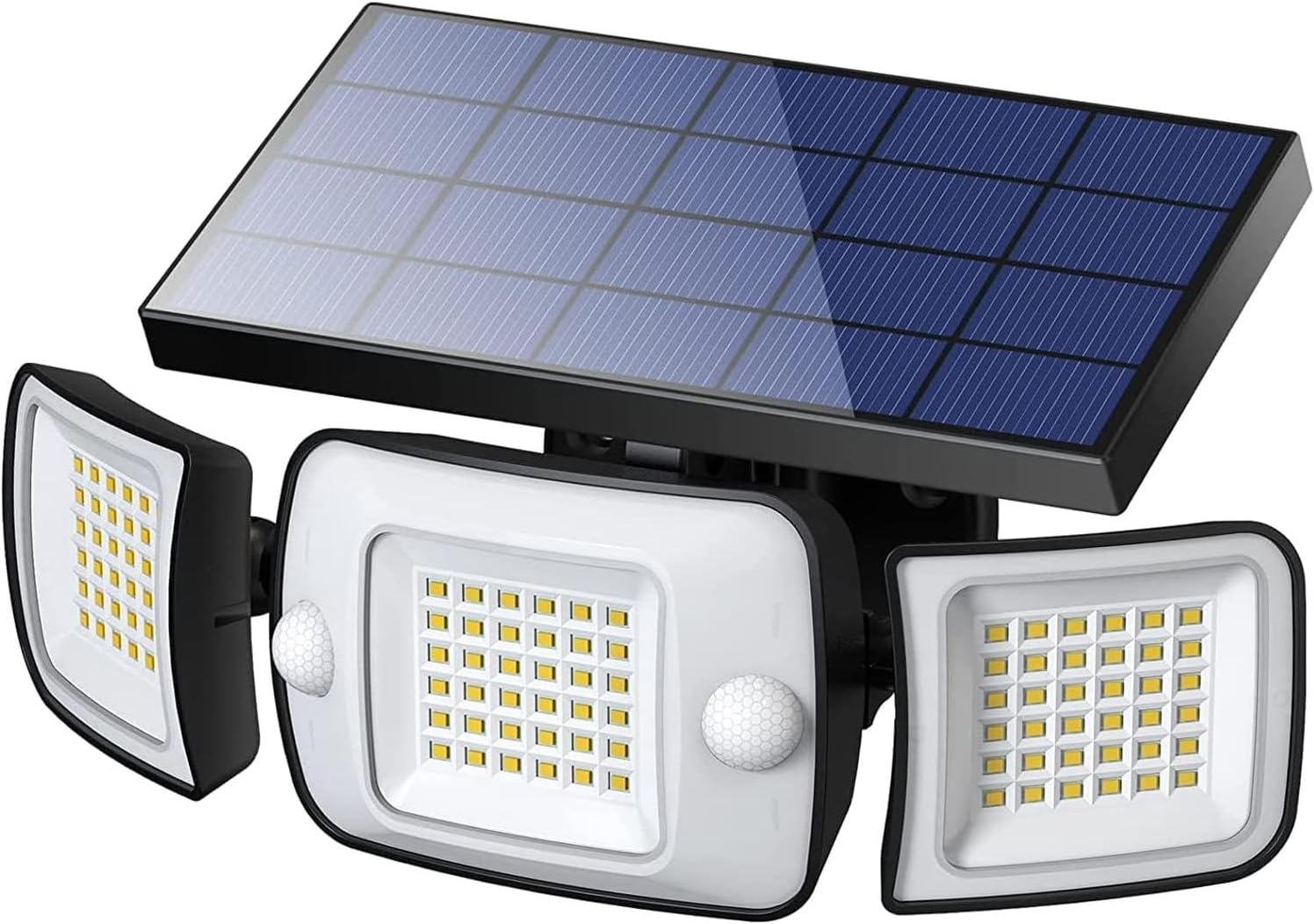 Solar Flood Light Outdoor Waterproof 3 Heads - 6000mAh 3 Brightness 270 ...