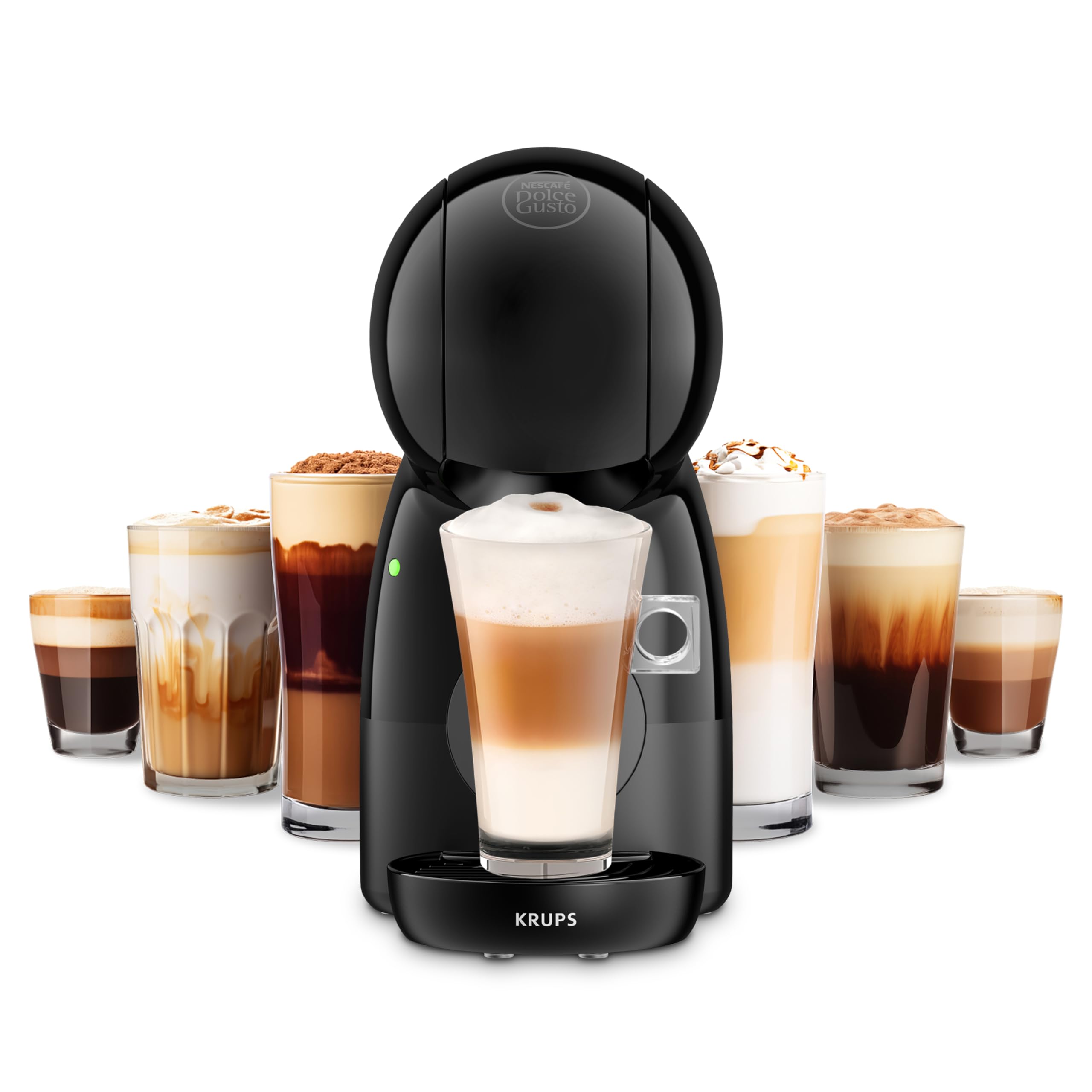 Cafetera Multibebidas de Cápsulas Krups Dolce Gusto Piccolo Negra, Prepara más de 30 variedas de ...