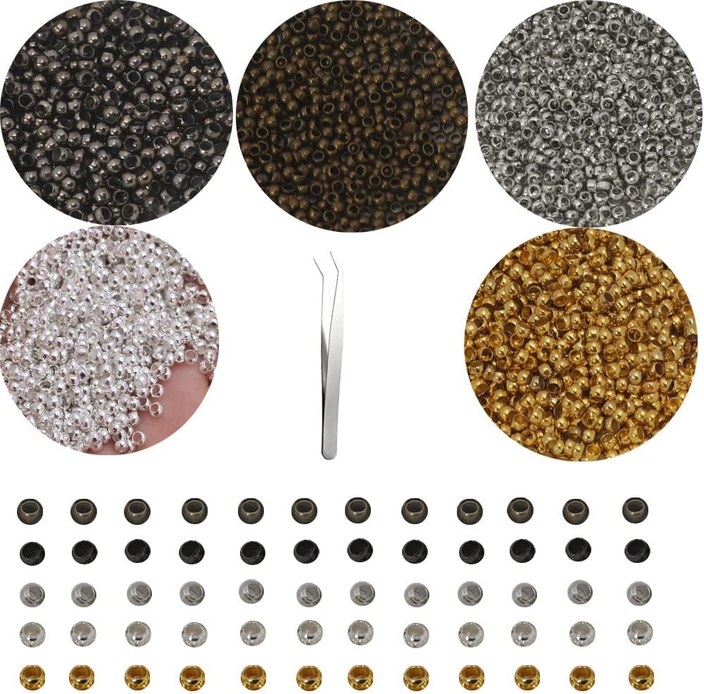 Amazon.com: Pamir Tong 5000pcs 2mm Assorted Round Crimp Beads, Copper ...