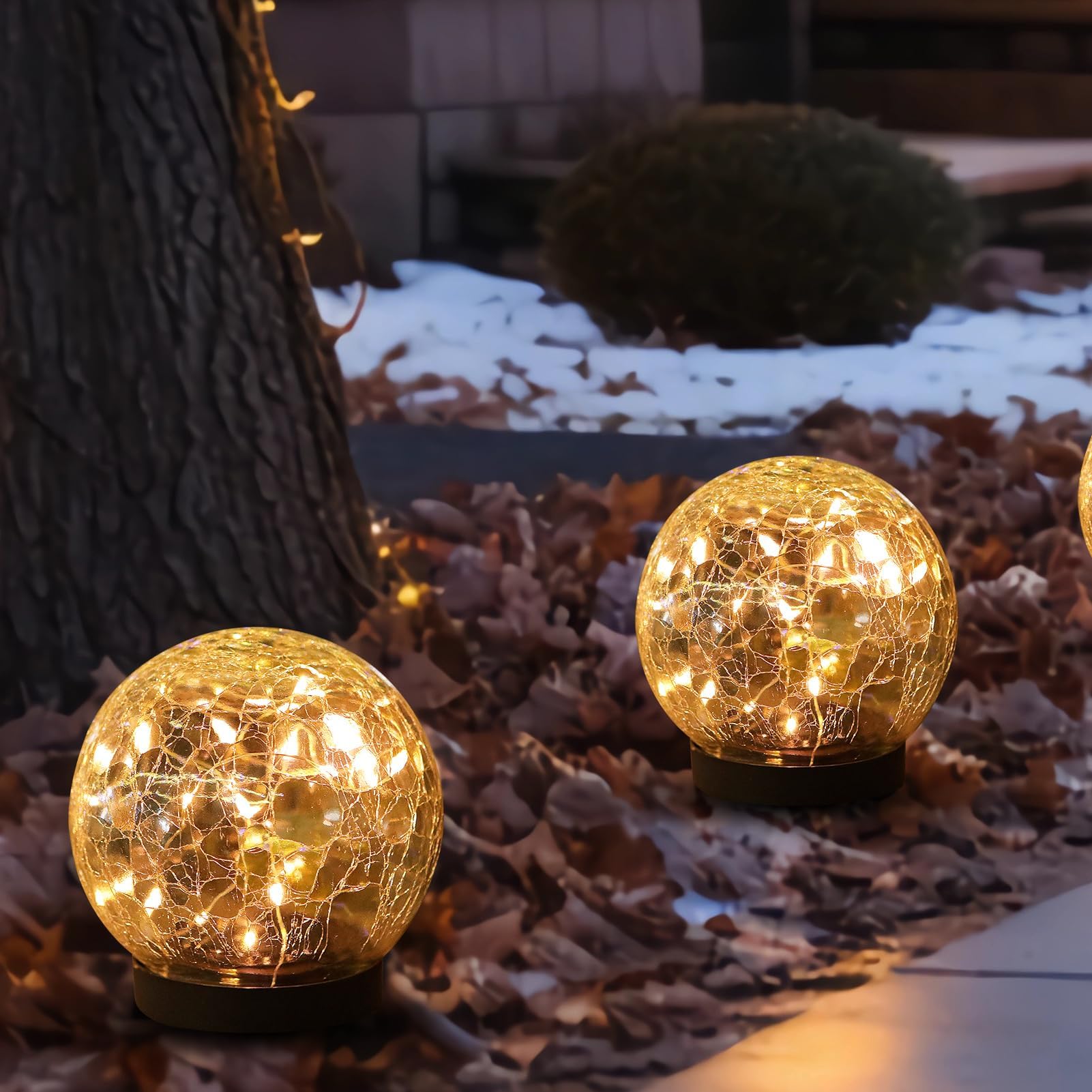 HOFLYW Solar Globes Lights Outdoor Garden Decor Solar Balls for Garden ...
