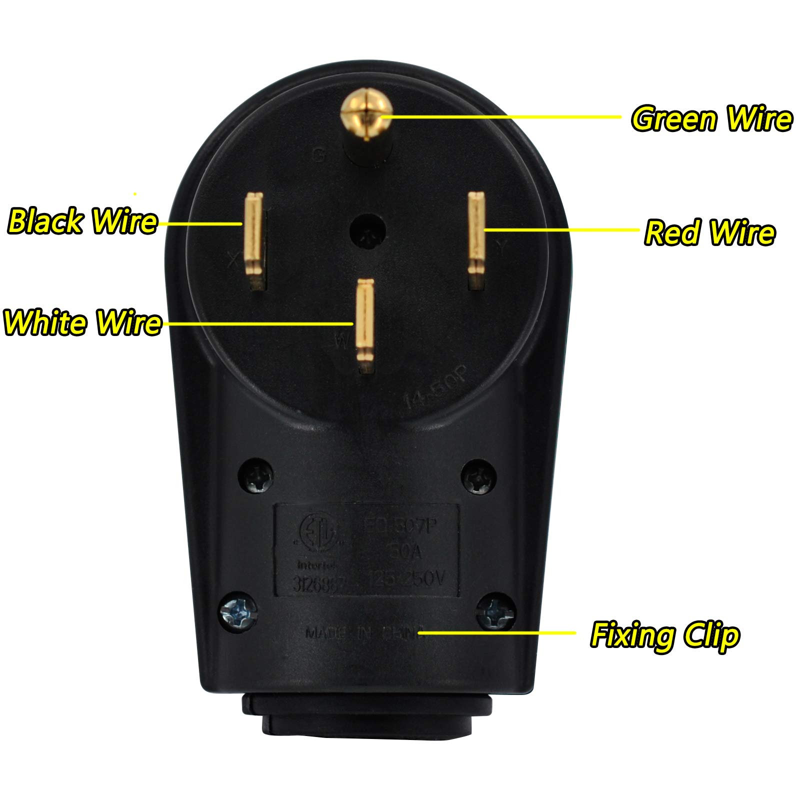 Snapklik.com : 50 Amp RV Plug Male And Female Plug Set, 6-50P Plug & 6 ...
