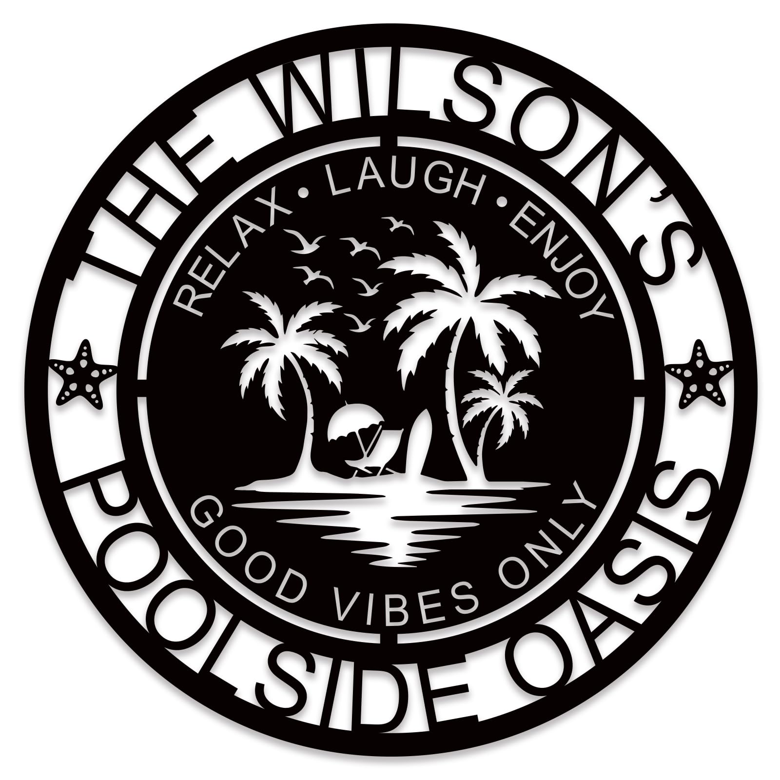 Amazon.com: Poolside Paradise Sign Outdoor, Custom Poolside Décor Signs ...