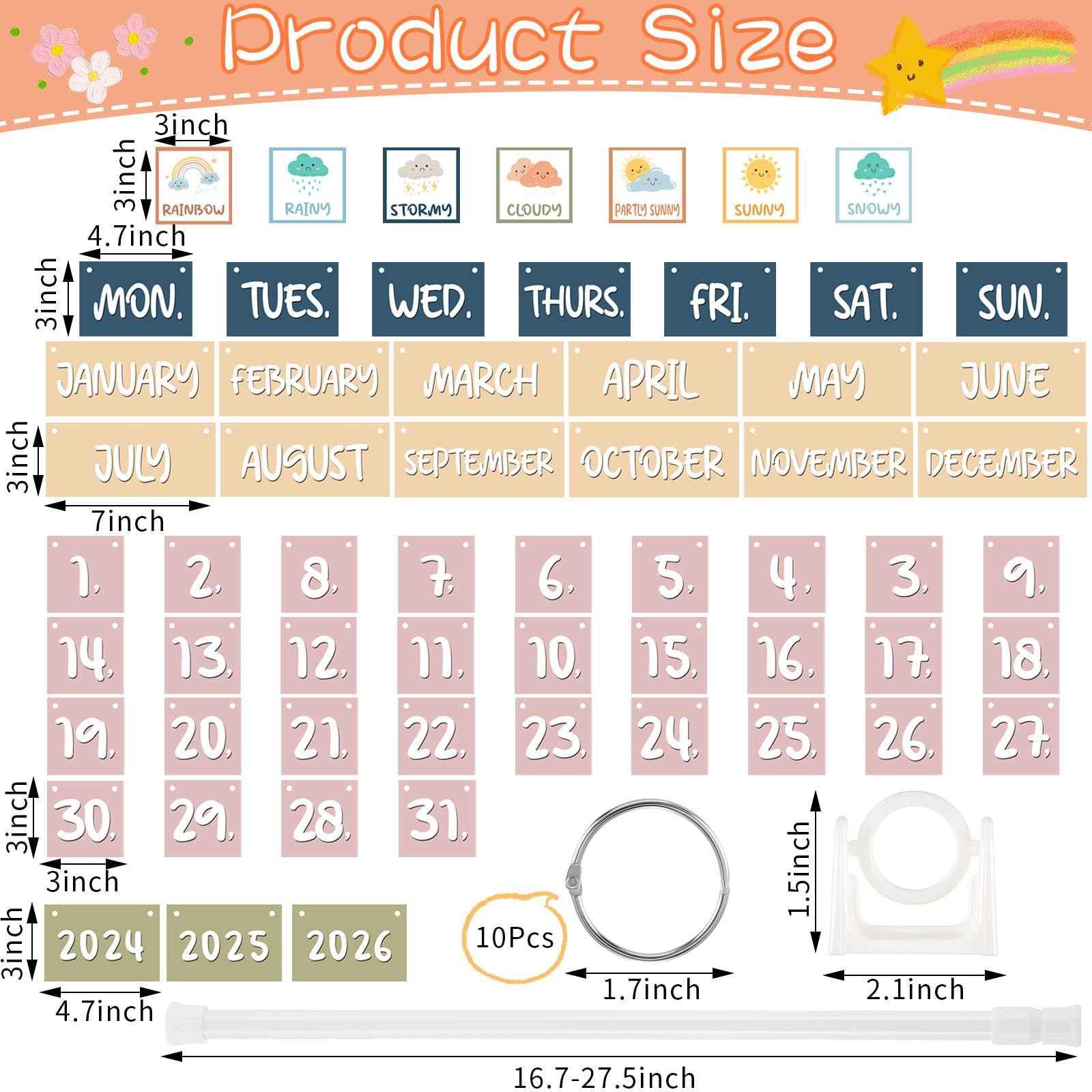 Back To School Supplies 12 Months Of The Year Bulletin Board Set ...