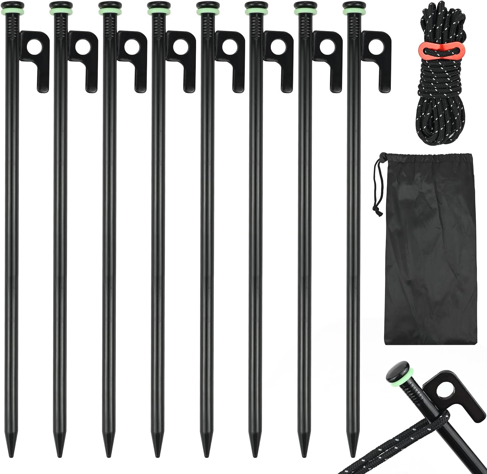 RAINPOP 8 Stück 30cm Zeltheringe Aus Stahl, Zeltheringe Heringe Camping ...