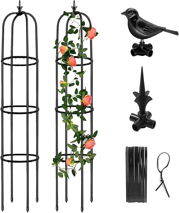 MQUPIN Garden Obelisk Plant Supports For Garden, Tower Obelisks 2X150Cm ...
