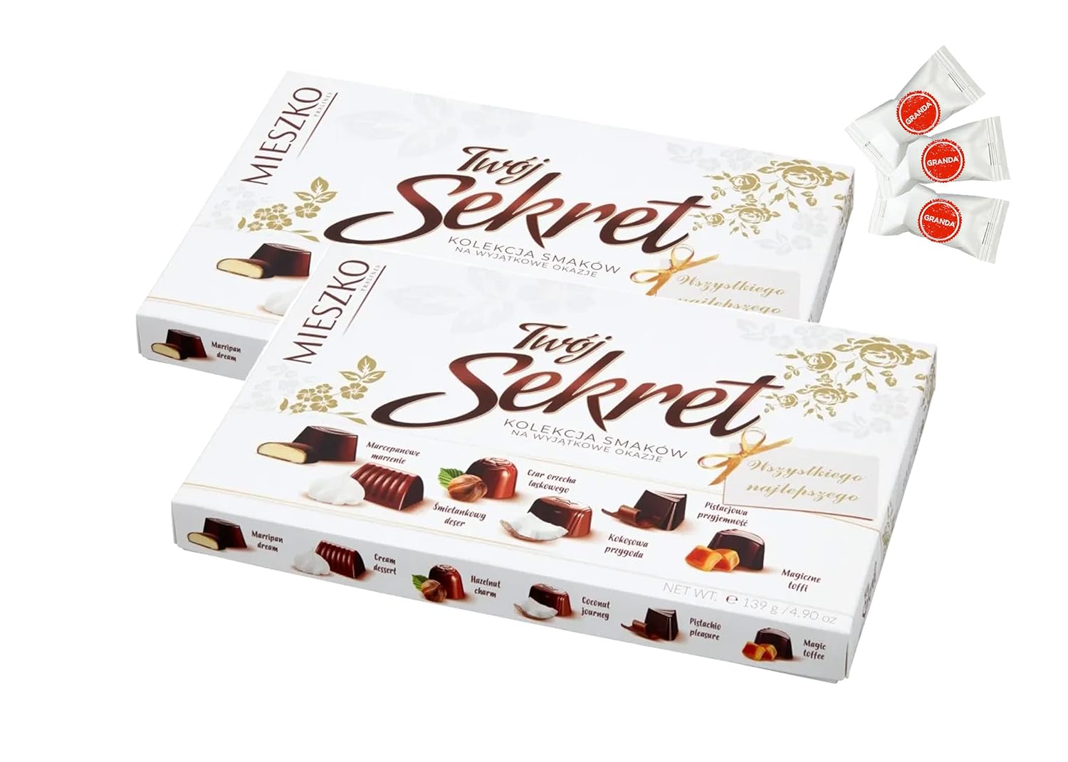 Amazon.com : MIESZKO TWOJ SEKRET CHOCOLATE PRALINES GIFT BOX 139G/4.9oz ...