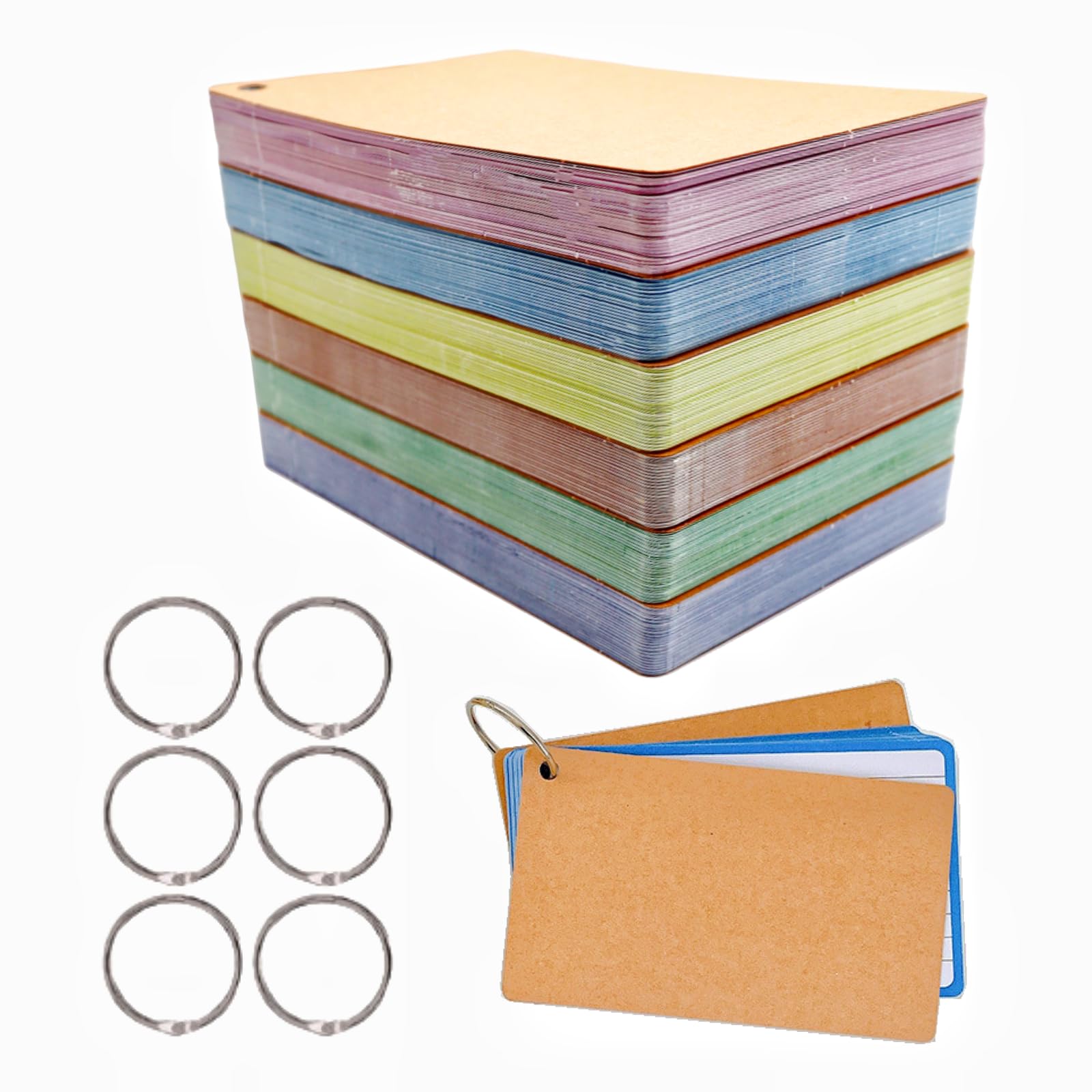 Flash Cards Paper Multicolor Index Cards 6 Pack 300sheets Revision ...