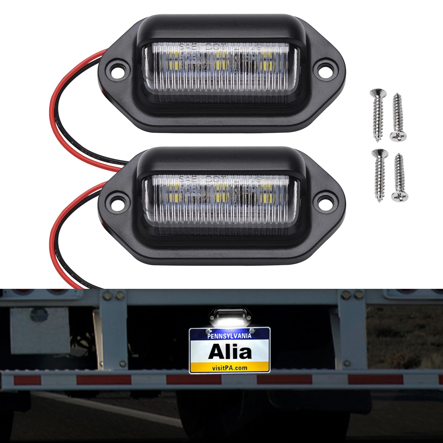 Amazon.com: Aila 2PCS LED License Plate Lights, 6-SMD Waterproof Tag ...