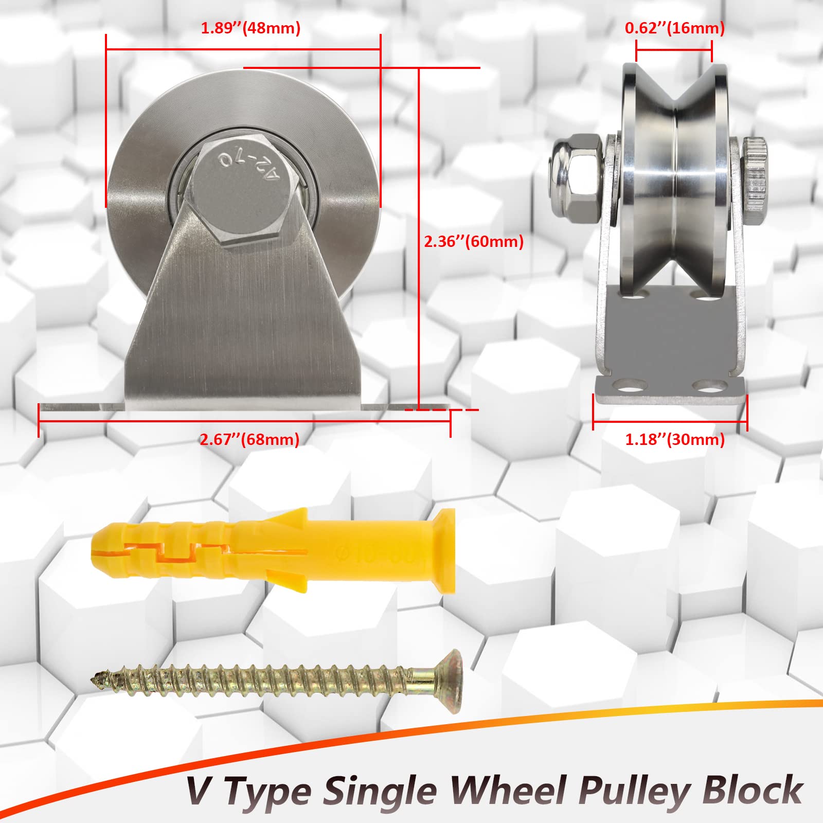 Snapklik.com : Groove Wheel Pulley Stainless Steel Pulley Block Super ...