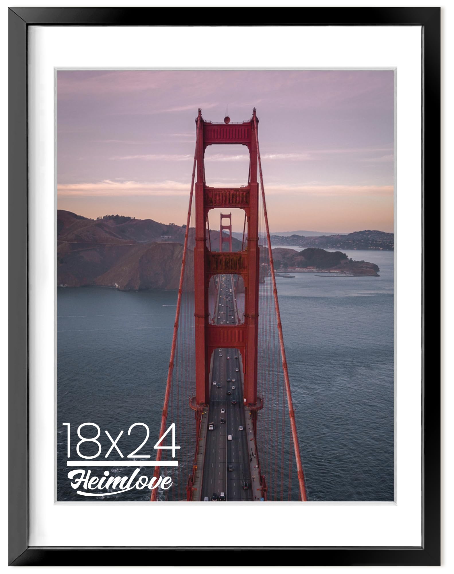 Picture Frame, 18x24 Gold Frame, 18 x 24 Metal Poster Frame with Mat ...