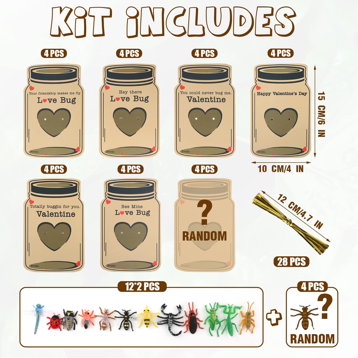 28 Packs Valentines Day Cards for Kids, Valentines Day Cards with Cute ...