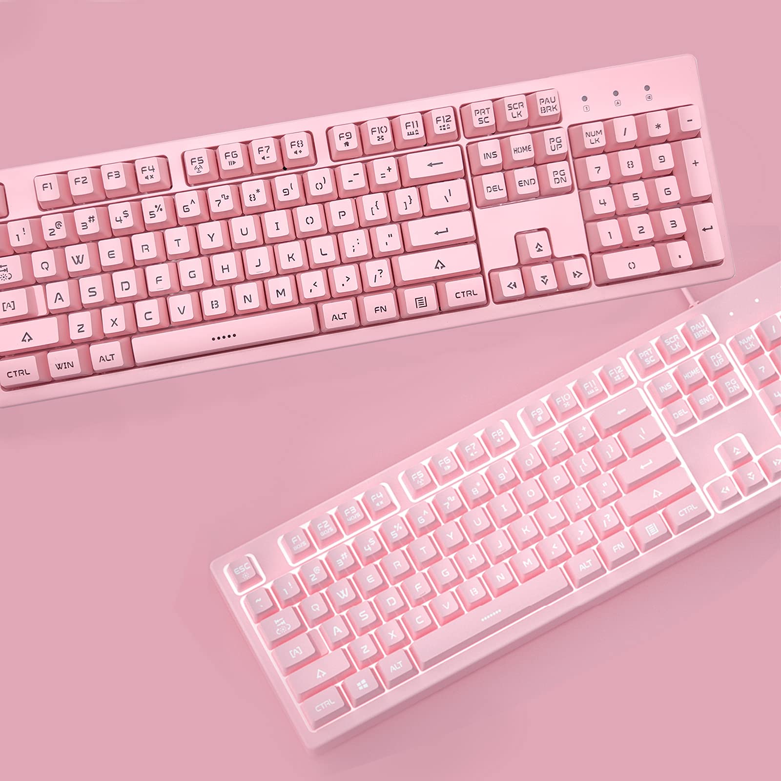 Pink Keyboard Pink Gaming Keyboard With Rainbow Led Backlit Usb ...