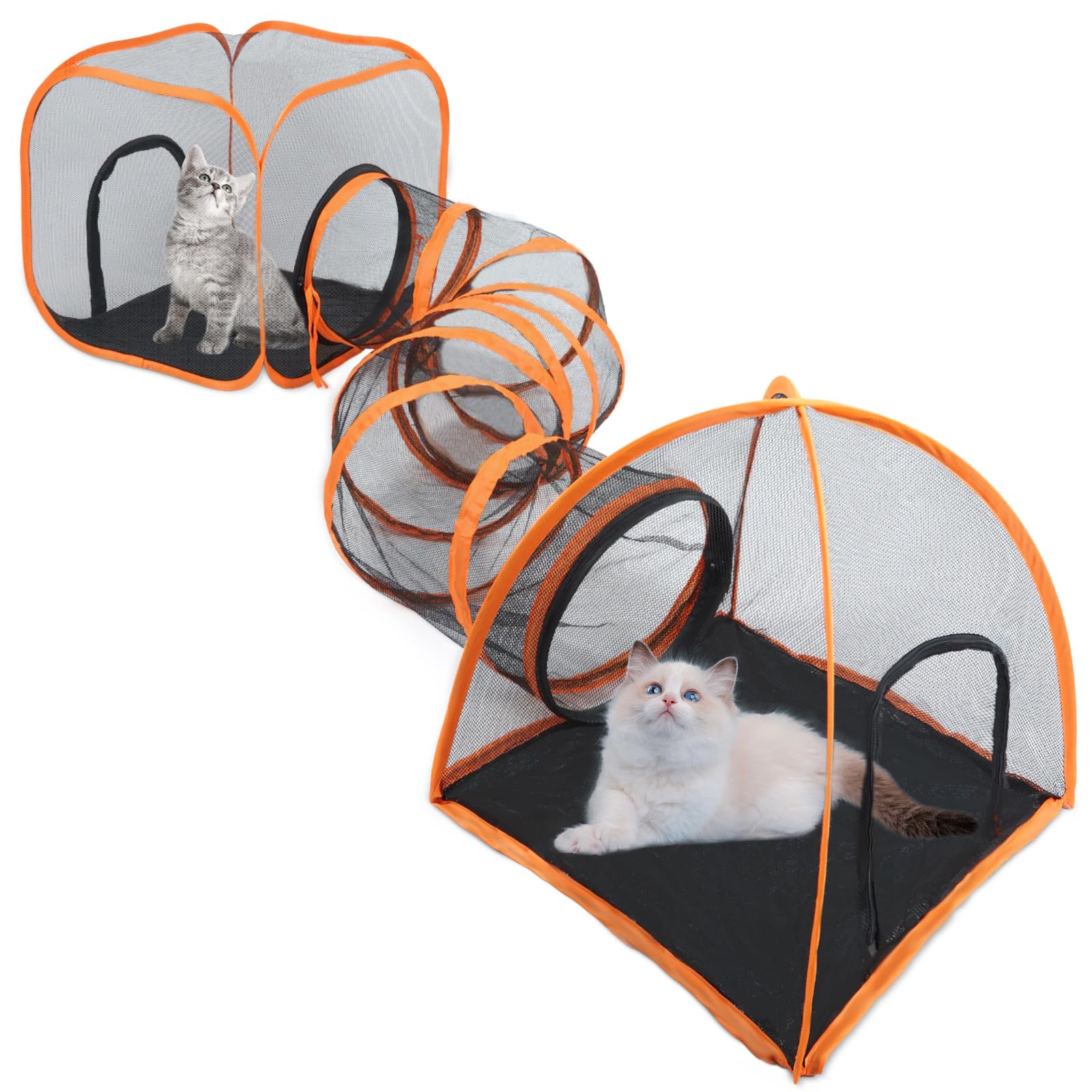 Amazon.com: Outdoor Cat Tunnel, Pop Up Cat Tent - Outdoor Cat Playpen ...