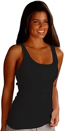 Sexy Basics Womens 6 Pack Stretch Ribbed Tank Tops (S 3-5, 6PK Black ...