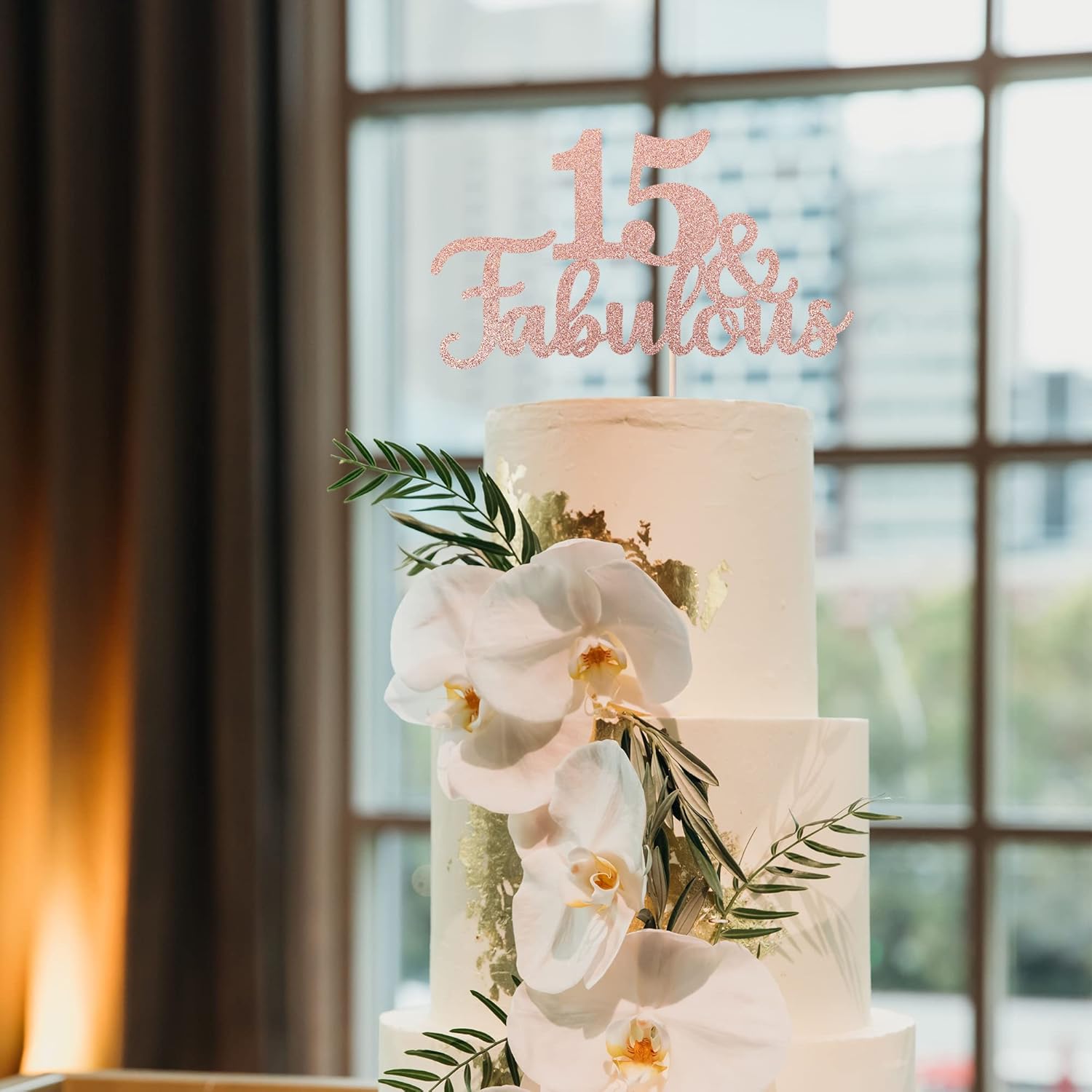 Buy 1 PCS 15 & Fabulous Cake Topper Glitter Fifteen and Fabulous Cake ...