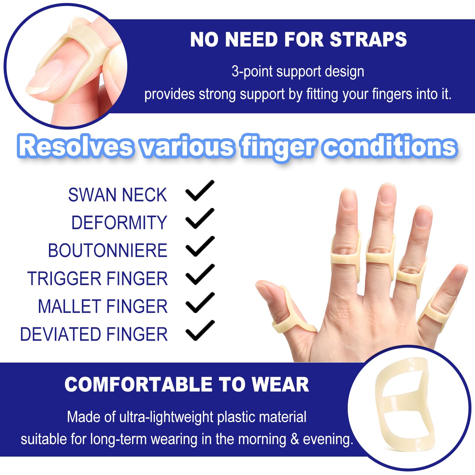 Snapklik.com : RonJea Oval Finger Splints & Size Adjuster Kit, 3 ...