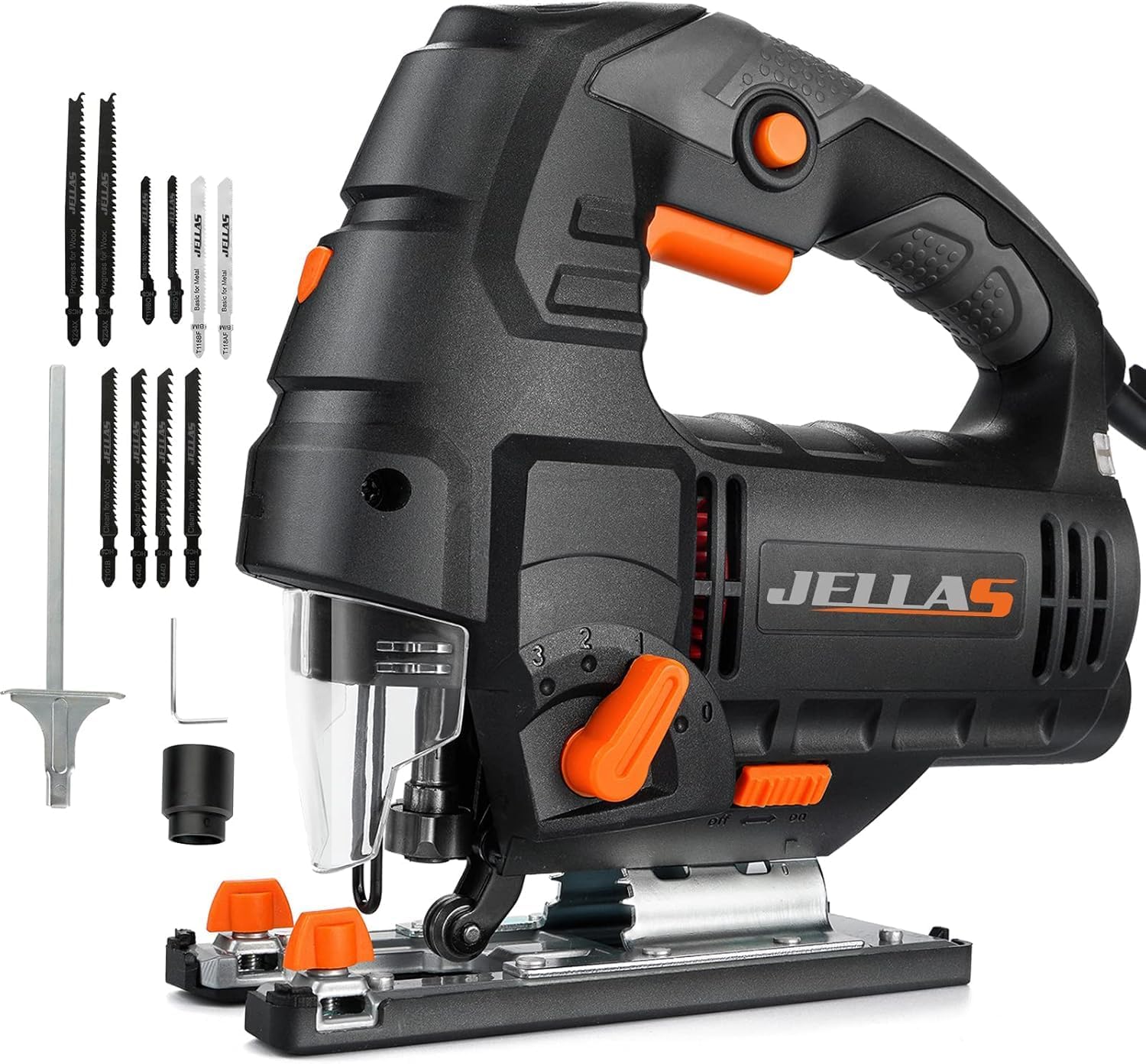 JCB 240V Corded Jigsaw, 4 Pendulum Settings & Tool Free Blade Change ...