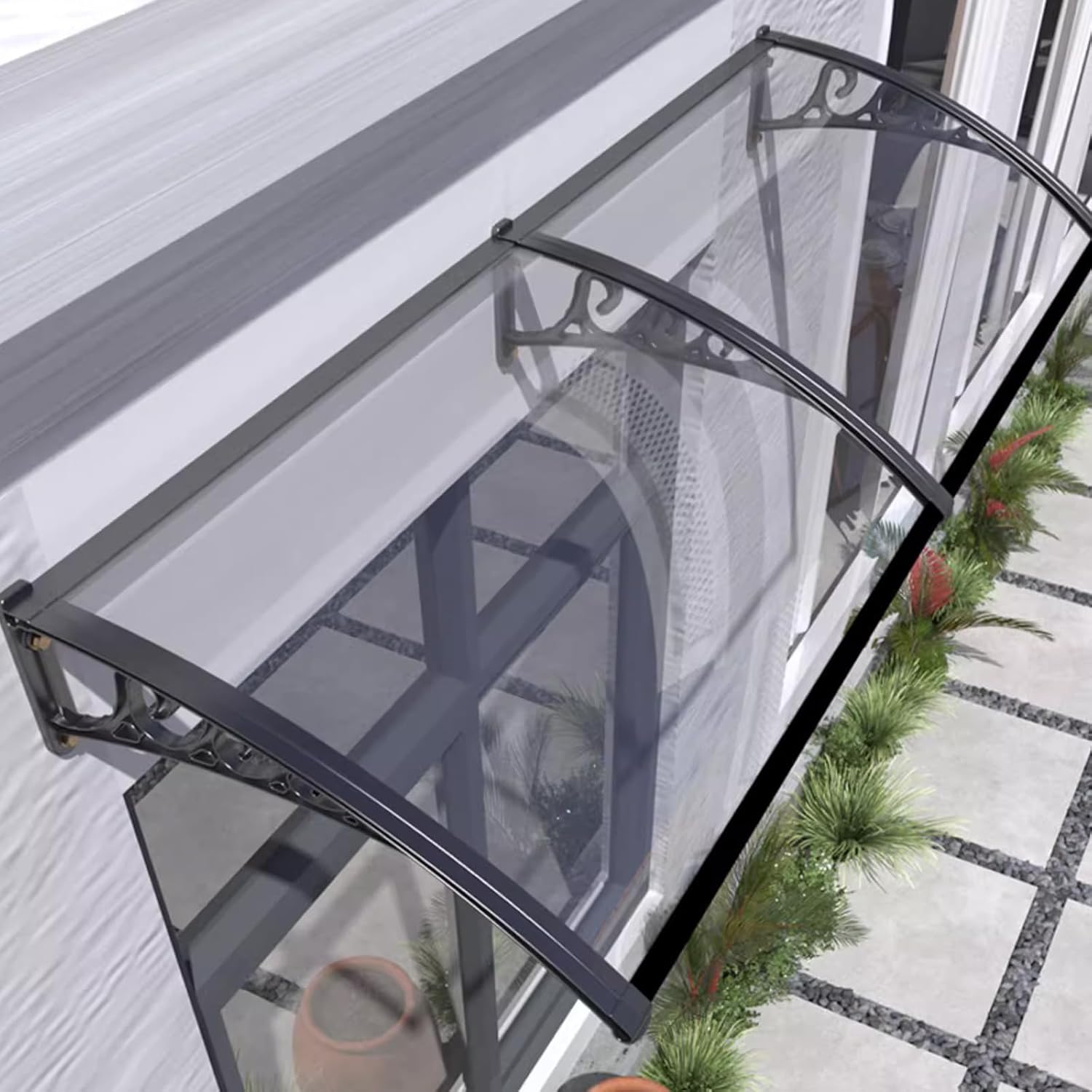 Amazon.com : Front Door Canopy,2.5mm Thick PC Porch Awning Shelter ...