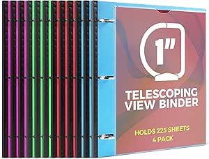 Amazon.com: MAKHISTORY 1 Inch Telescoping 3 Ring Binder-12PCS, Flexible ...