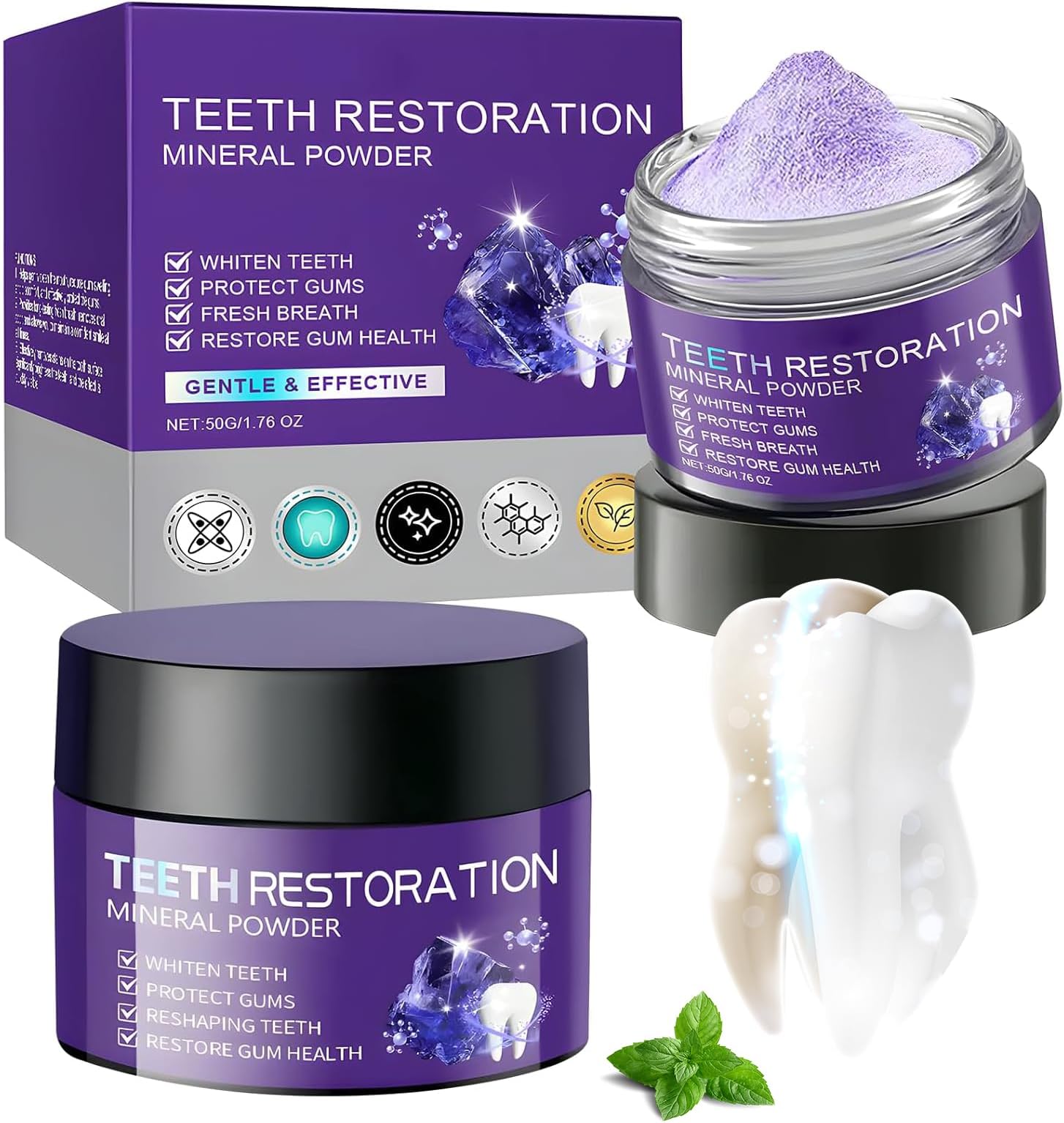 Amazon.com : Teeth Restoration Mineral Powder, 2 Pcs Natural Mineral ...