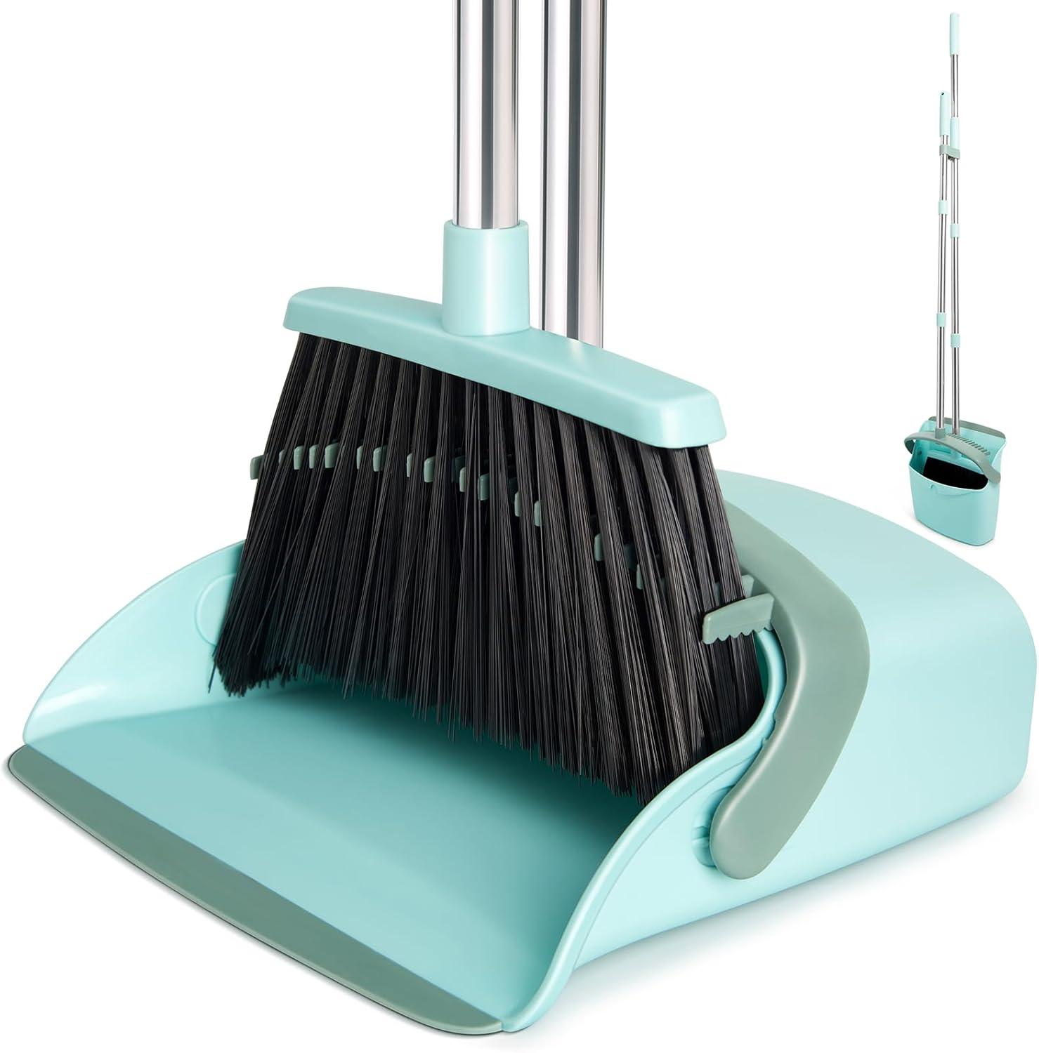 Amazon.com: XXFLOWER Broom and Dustpan Set, Dustpans with Broom Combo ...