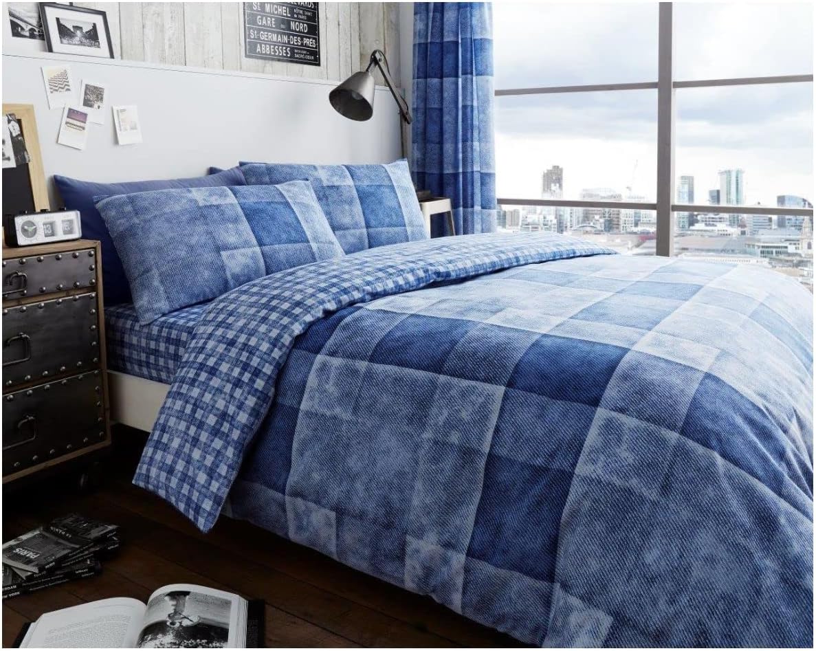 GC GAVENO CAVAILIA Checked Duvet Cover Sets Double, Super Soft ...