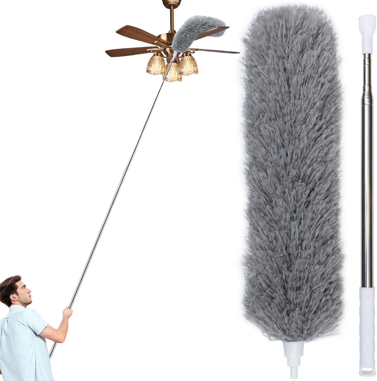 Amazon.com: Plumero de microfibra extra largo de 100 pulgadas, plumeros ...