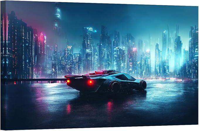 Amazon.com: Canvas Wall Art Cyberpunk Style Wall Art for Bedroom Sports ...