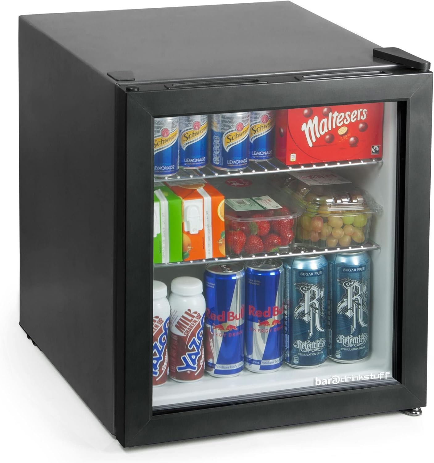 bar@drinkstuff Frostbite Mini Fridge Black - 46ltr Compact Refrigerator ...