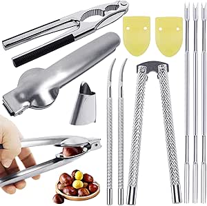 Amazon.com: Rousytn 9 Pcs Nut Cracker Set Nutcracker Chestnut Clip Nut ...