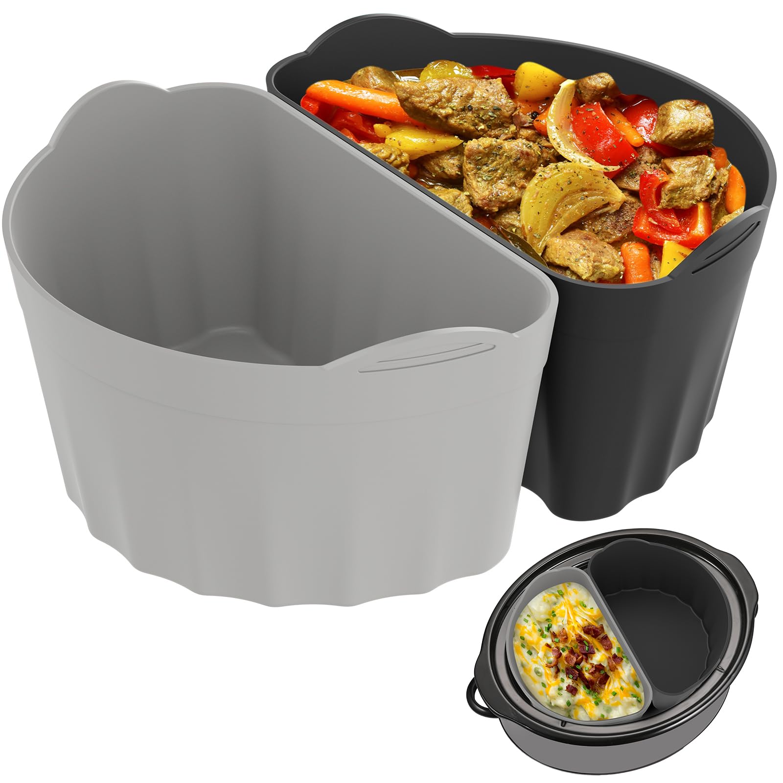 Snapklik.com : OUTXE Upgraded Slow Cooker Divider Liner Fit 6 QT Crockpot