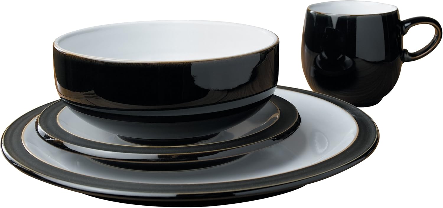 Denby Jet Negro 4 Piezas en Caja Set de vajilla : Amazon.es: Hogar y cocina