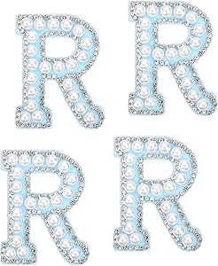 Amazon.com: uxcell 10 Pcs Iron on Letter Patches, Letter R Rhinestone ...