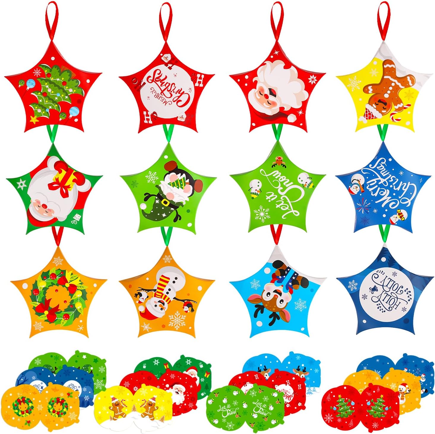 Amazon.com: VEYLIN 36Pcs Christmas Pentagram Candy Box, Christmas Party ...