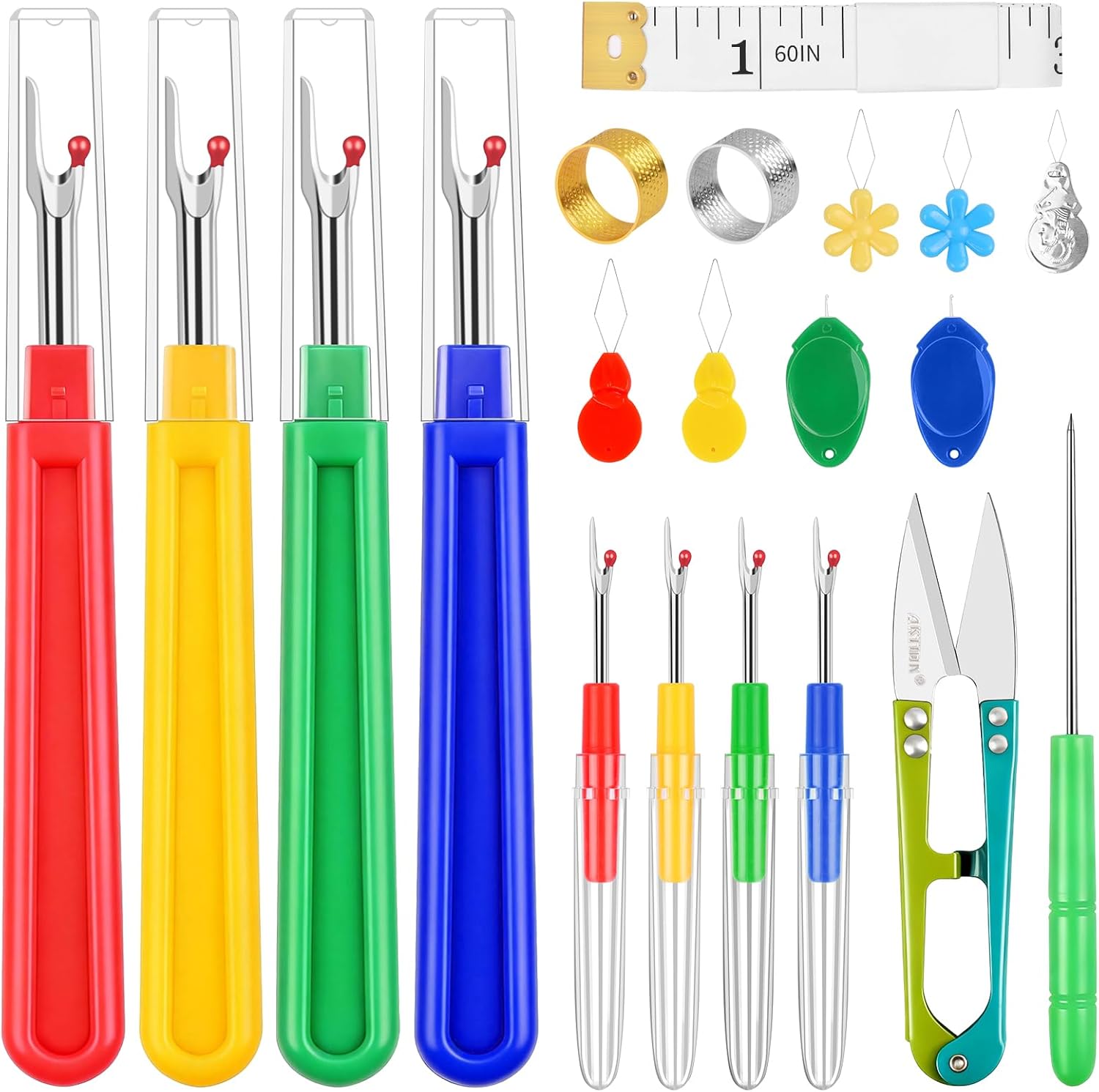 Amazon.com: 20 PCS Seam Ripper Kit for Sewing, Needle Threader, Thread ...